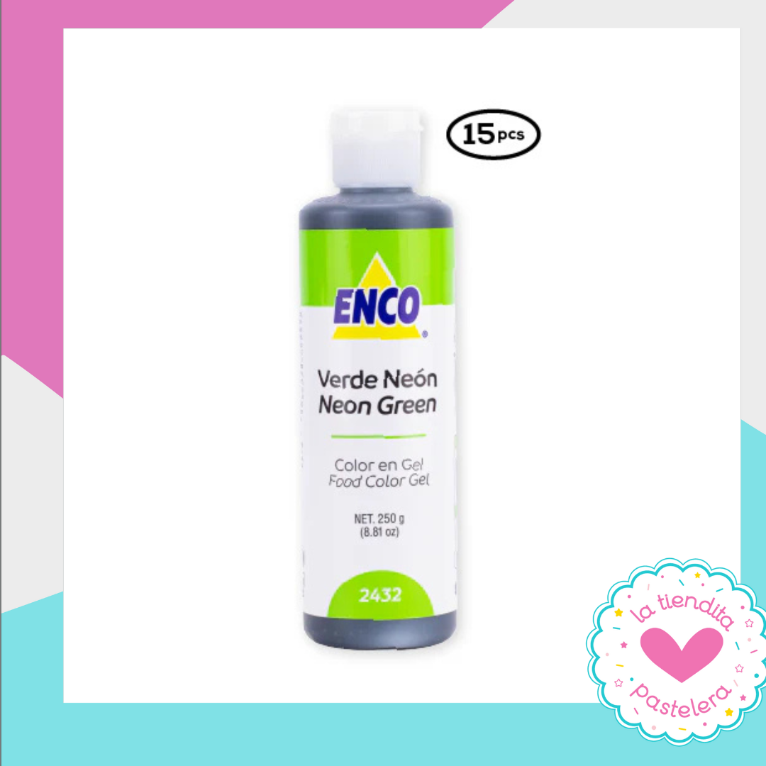 Colorante en Gel ENCO - Verde Neón 250gr — La Tiendita Pastelera MX